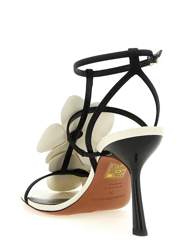 Zimmermann Orchid Leather & Grosgrain Heeled Sandals - Multicolor