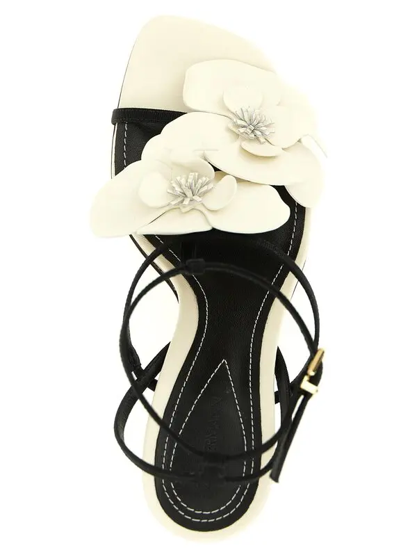 Zimmermann Orchid Leather & Grosgrain Heeled Sandals - Multicolor
