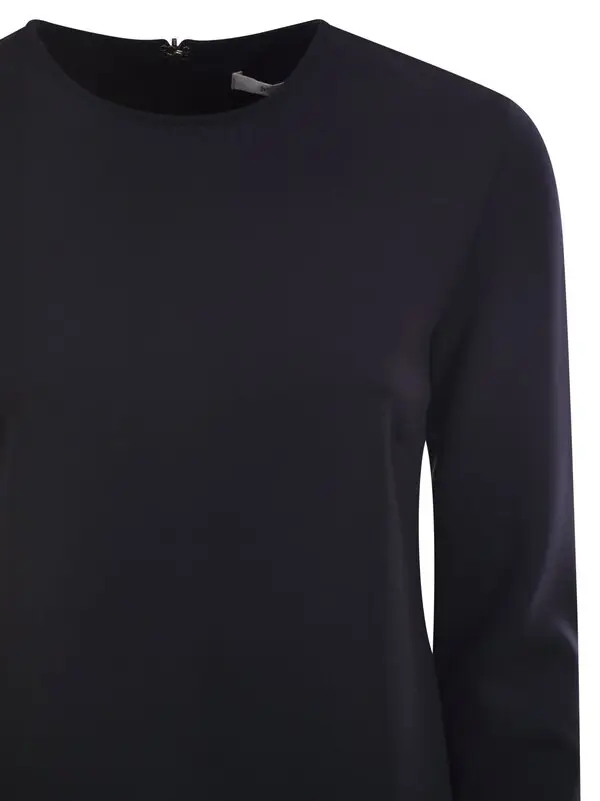 Max Mara Slim Fit Crew Neck Long Sleeve Top - Multicolor