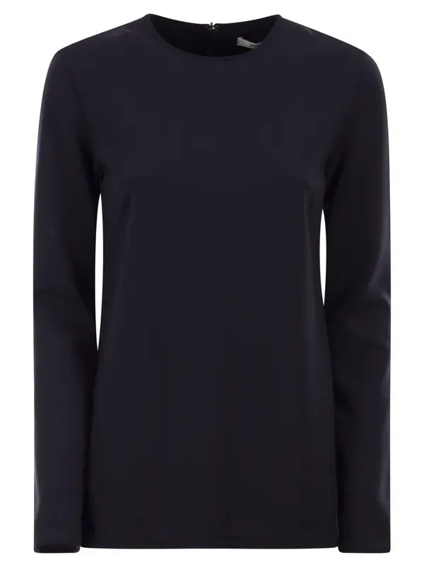 Max Mara Slim Fit Crew Neck Long Sleeve Top - Multicolor