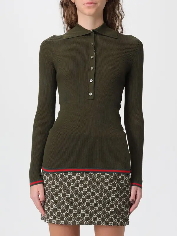 Gucci Long-sleeve Polo Shirt