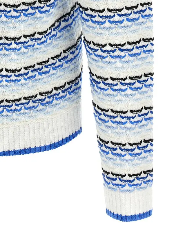 Casablanca Tuck Stitch Long Sleeve' Polo Shirt