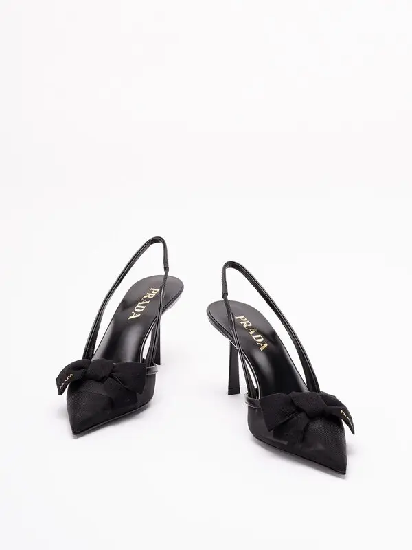 Prada Slingback Pumps With Bow Detailing - Multicolor