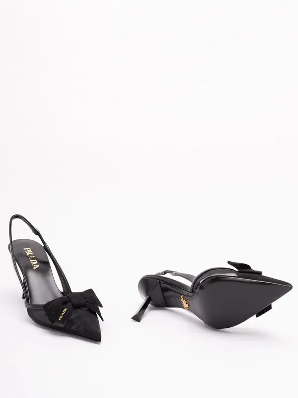 Prada Slingback Pumps With Bow Detailing - Multicolor