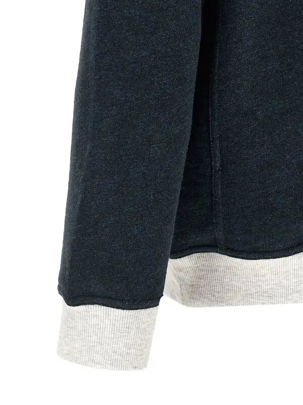 Brunello Cucinelli Cotton And Linen Blend Sweatshirt - Blue