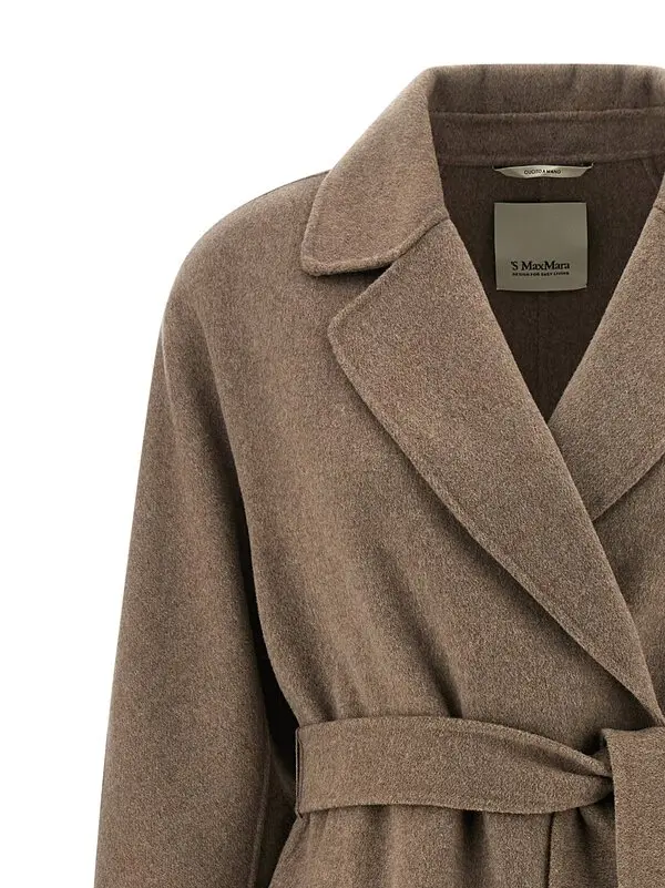 Max Mara S Mmelisa' Long Wool Coat - Brown