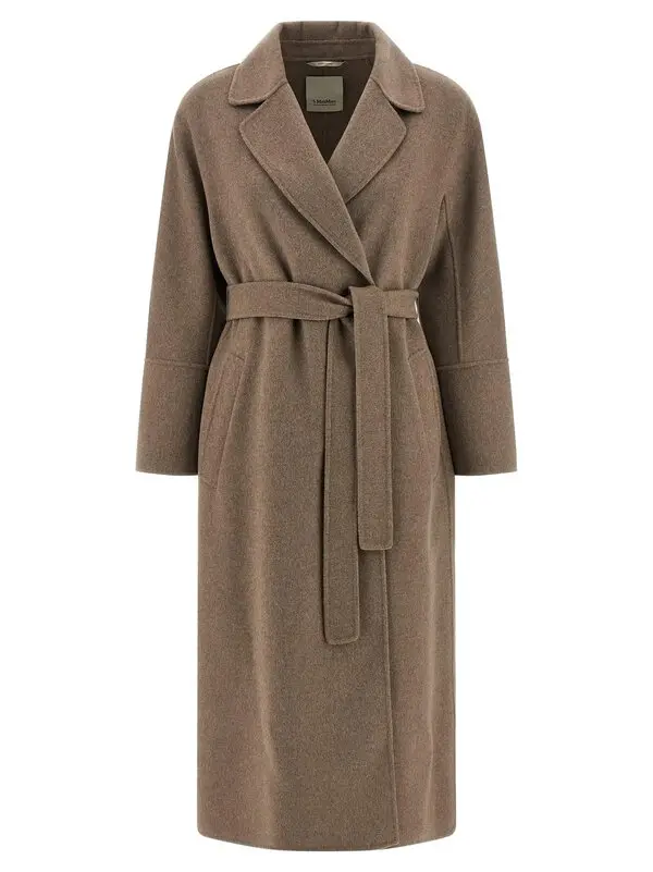 Max Mara S Mmelisa' Long Wool Coat - Brown