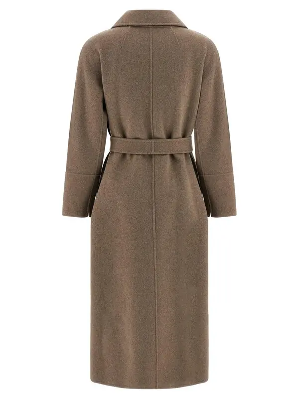 Max Mara S Mmelisa' Long Wool Coat - Brown