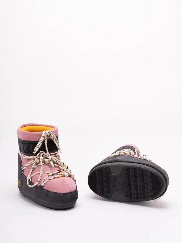 Moon Boot X Guest In Residence Icon Low Suede Boots With Bead Embellishments - Multicolor