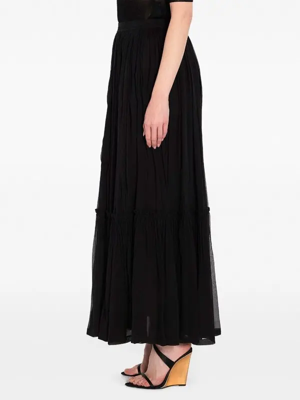 Saint Laurent Silk Ruffle Skirt