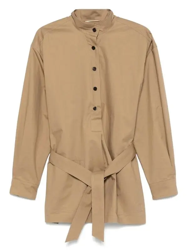 Saint Laurent Cotton Shirt With Belt - Multicolor