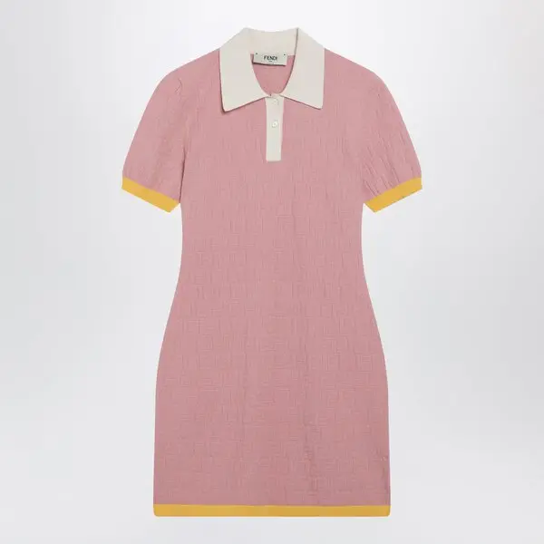 Fendi Ff Jacquard Polo Dress - Pink