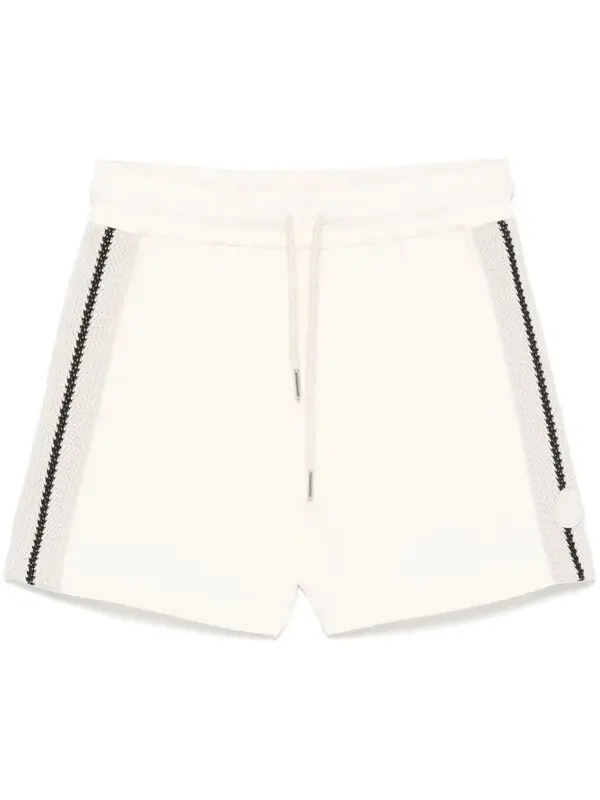 Moncler Cotton Drawstring Shorts With Side Stripe Detail - Multicolor