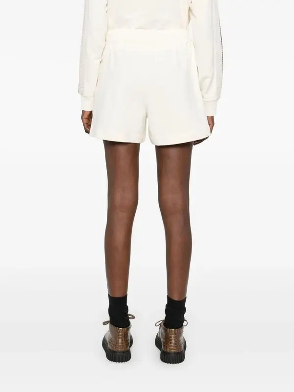 Moncler Cotton Drawstring Shorts With Side Stripe Detail