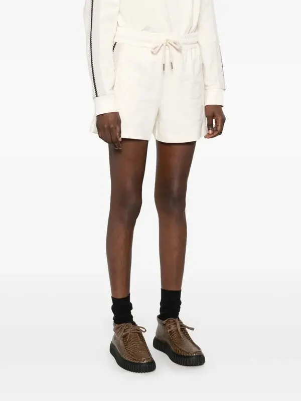 Moncler Cotton Drawstring Shorts With Side Stripe Detail