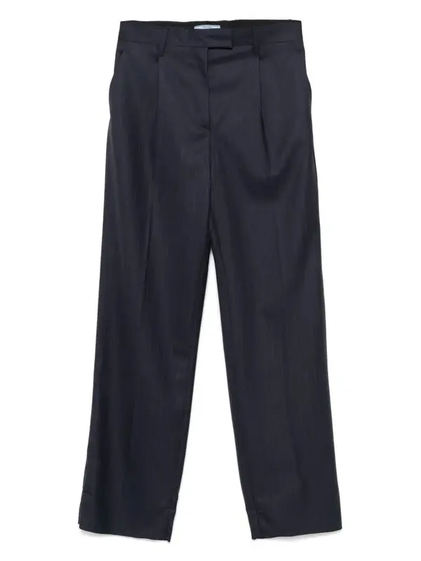 Prada Pinstriped Wool Pants - Multicolor