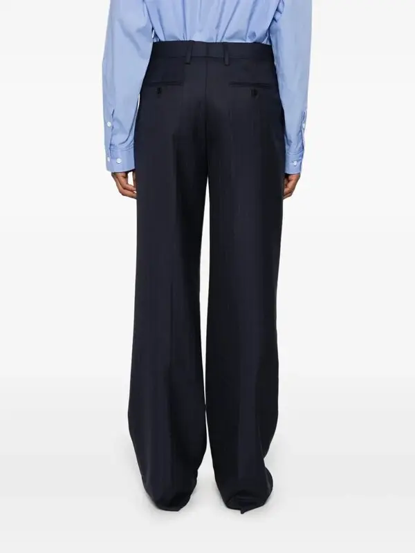 Prada Pinstriped Wool Pants - Multicolor