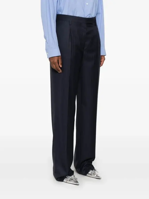 Prada Pinstriped Wool Pants - Multicolor