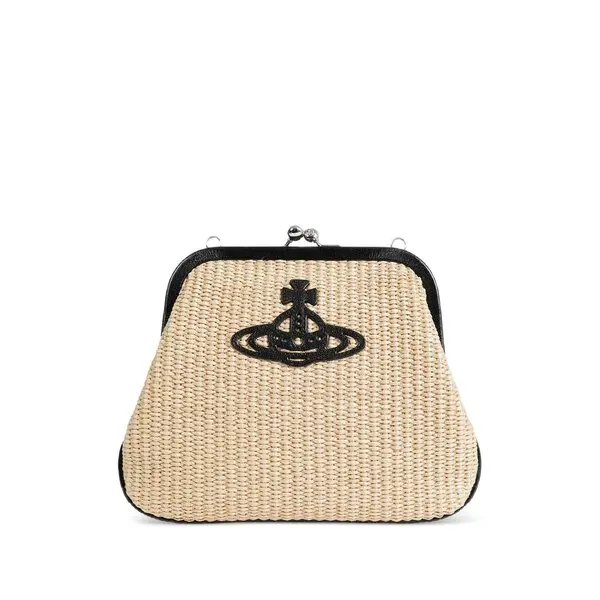 VIVIENNE WESTWOOD Orb Appliqué Trapeze Clutch Bag