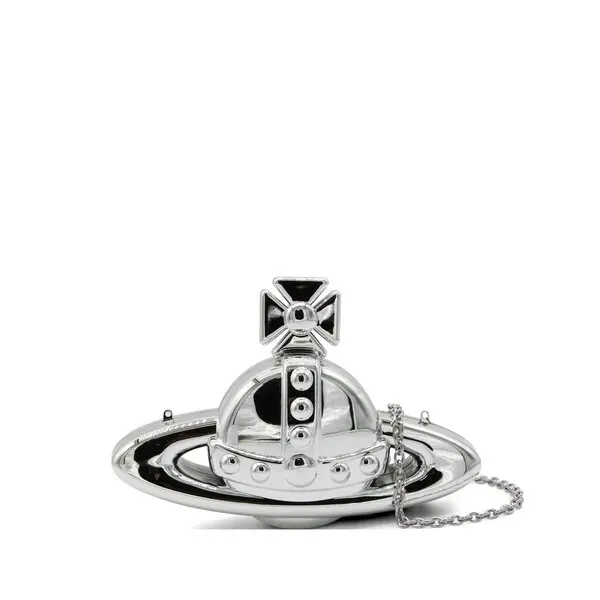 VIVIENNE WESTWOOD Oob Shape Clutch Bag - Silver