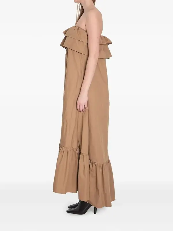 Saint Laurent Ruffled Cotton Maxi Dress