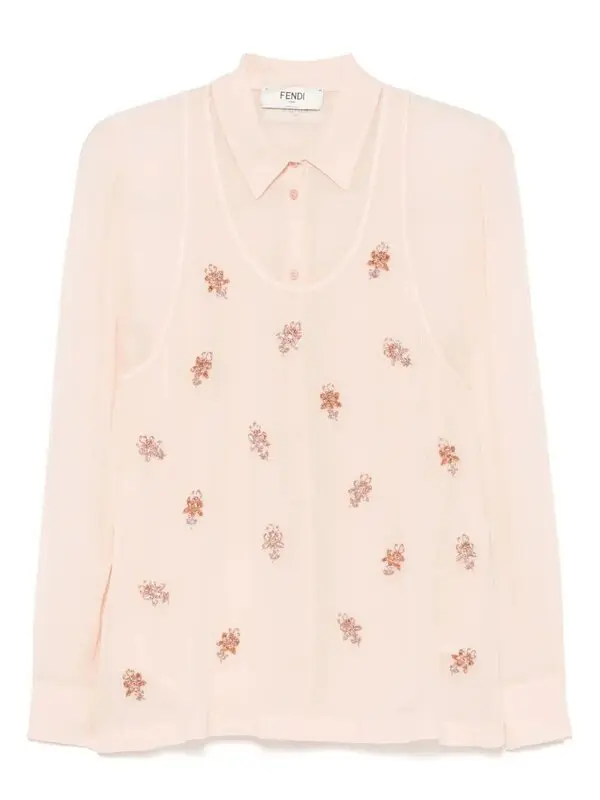 Fendi Embellished Silk Shirt