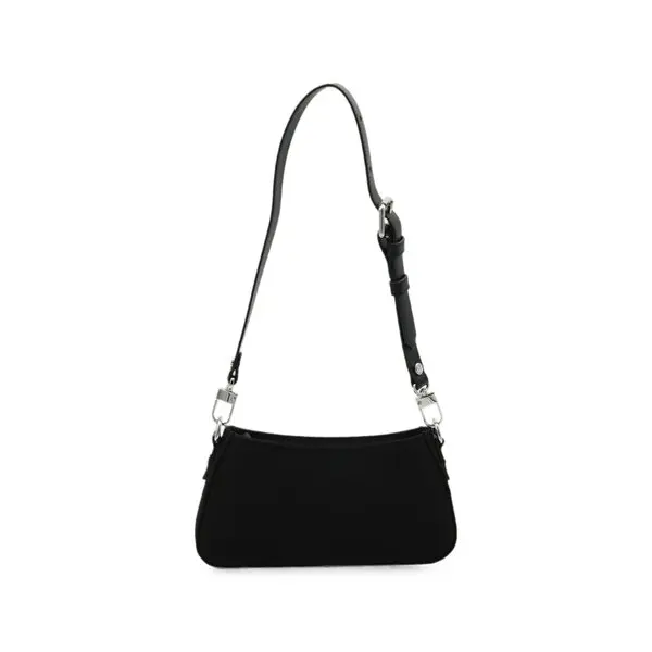 VIVIENNE WESTWOOD Grained Leather Orb Plaque Shoulder Bag - Black