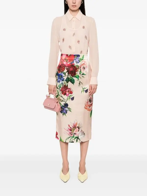 Dolce & Gabbana Floral Print Viscose Skirt