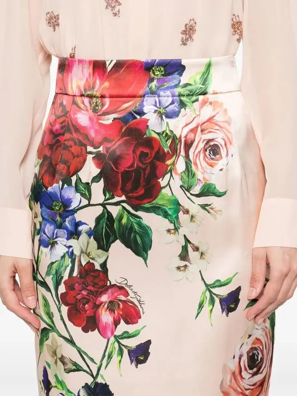 Dolce & Gabbana Floral Print Viscose Skirt