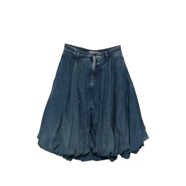 Balenciaga Denim Balloon Silhouette Knee-length Shorts