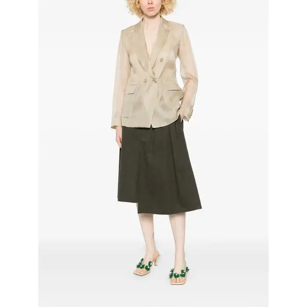 Max Mara Sheer Finish Double-breasted Blazer - Cream