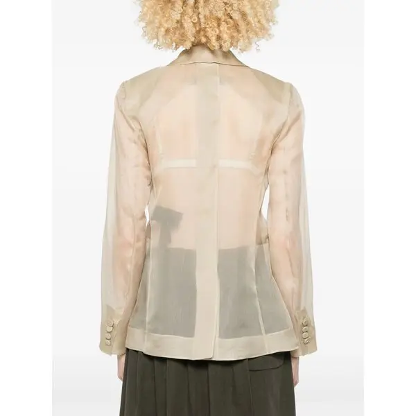 Max Mara Sheer Finish Double-breasted Blazer - Cream