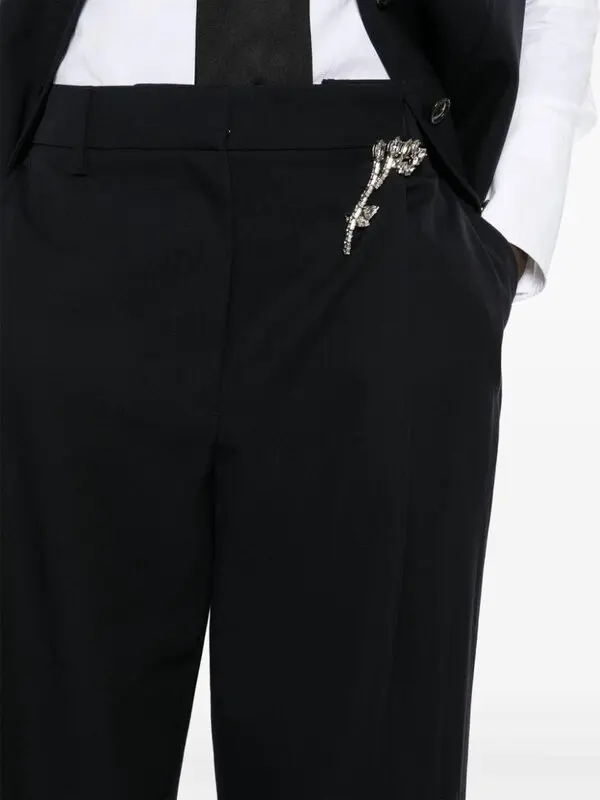 Prada Wool Straight-leg Trousers - Multicolor