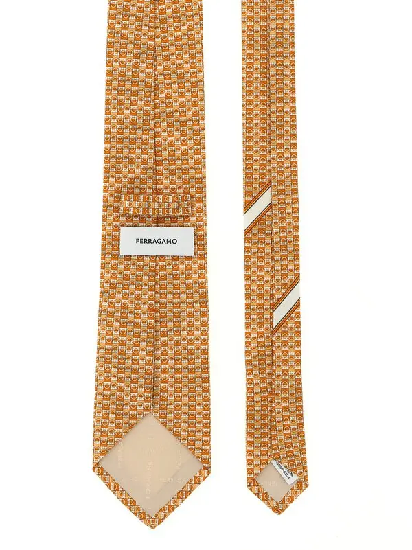 FERRAGAMO Silk Gancini Jacquard Tie