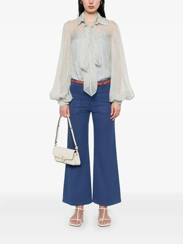 Gucci Silk Shirt With Pussy Bow And Floral Print - Multicolor