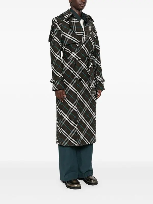 Burberry Checked Double-breasted Trench Coat
