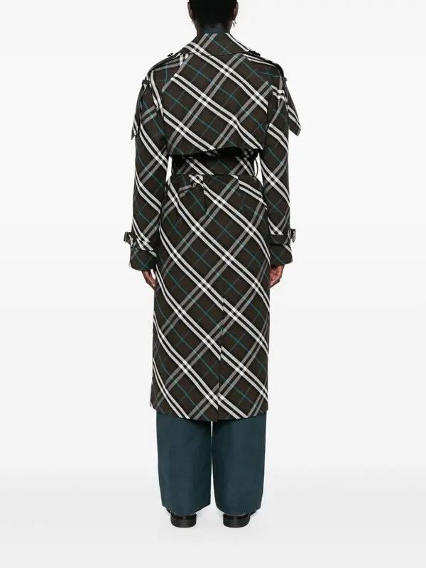 Burberry Checked Double-breasted Trench Coat