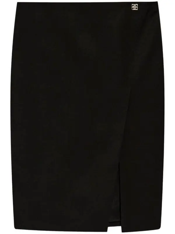 Givenchy Wool Skirt With Side Slit - Multicolor