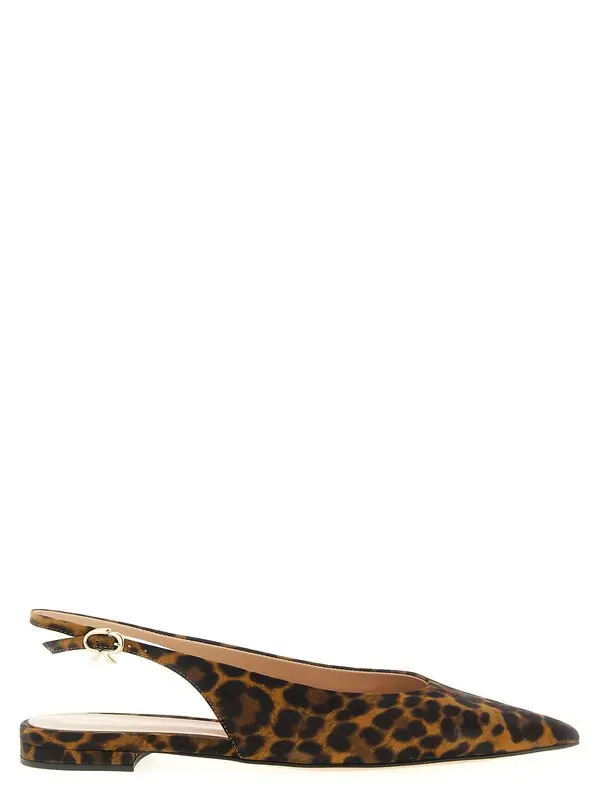 GIANVITO ROSSI Robbie Leopard Print Suede Slingbacks