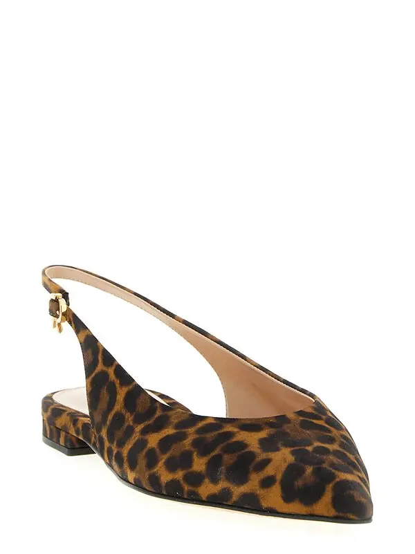GIANVITO ROSSI Robbie Leopard Print Suede Slingbacks
