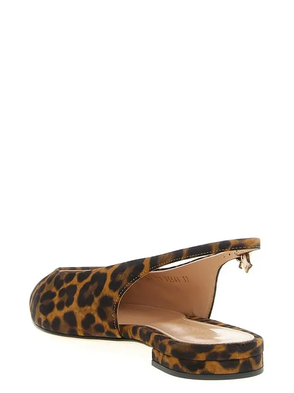 GIANVITO ROSSI Robbie Leopard Print Suede Slingbacks