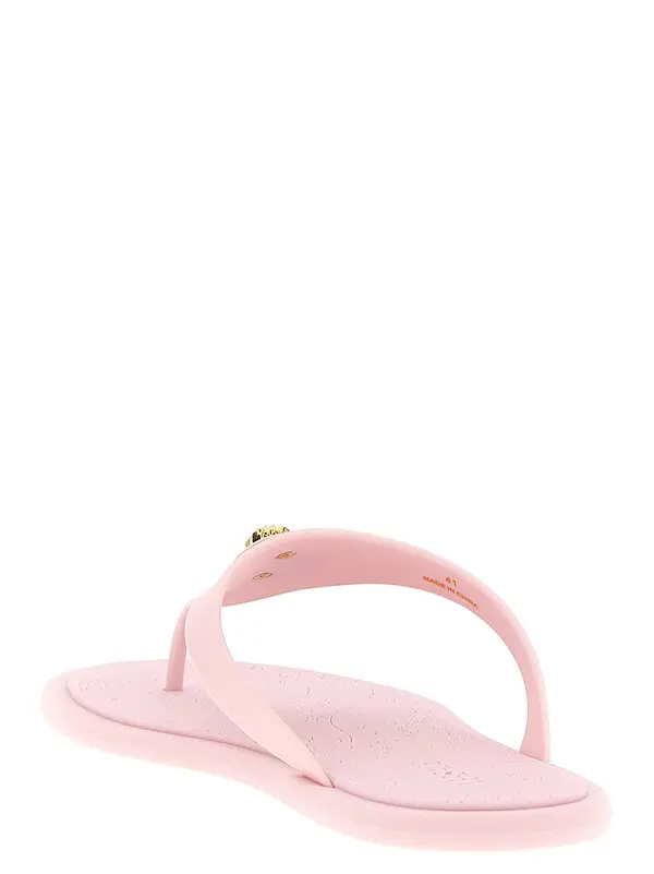 Versace Alia Flat Sandals With Medusa Hardware - Pink