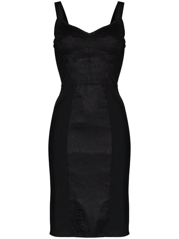 Dolce & Gabbana Textured Lace Paneled Dress - Multicolor