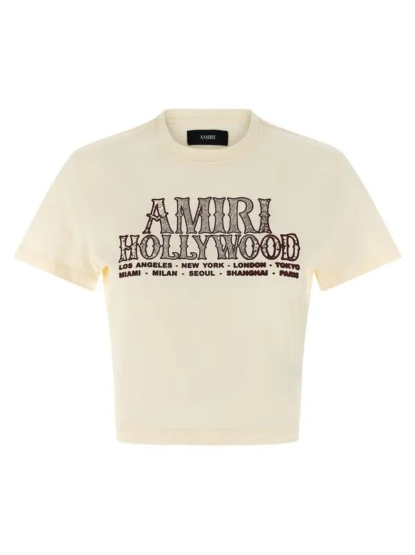 Amiri Hollywood Cropped T-shirt - White