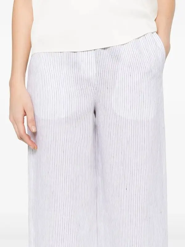 Peserico Striped Linen Wide Leg Pants - Multicolor