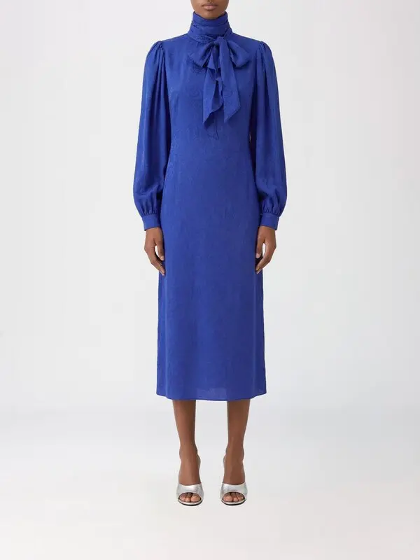 Gucci Textured Wool Blend Dress - Blue