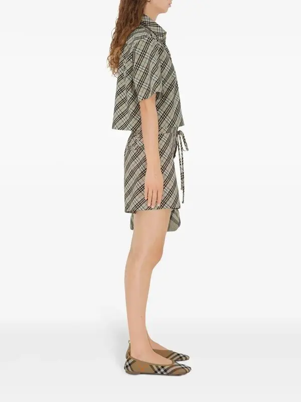 Burberry Plaid Cotton Shorts - Multicolor