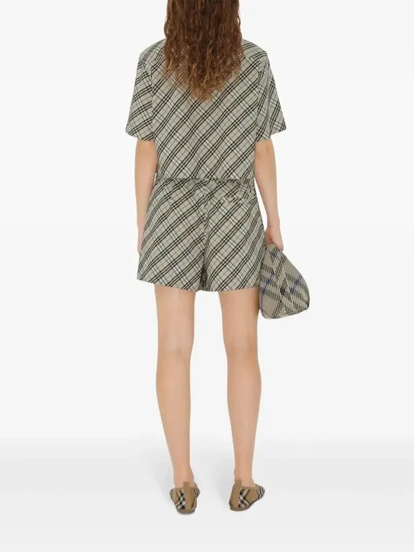 Burberry Plaid Cotton Shorts - Multicolor