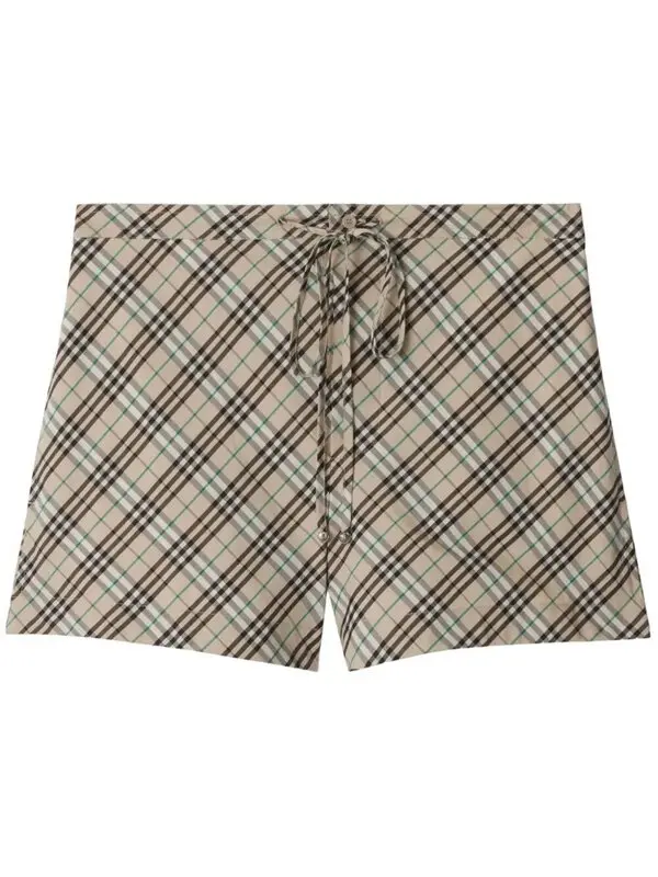 Burberry Plaid Cotton Shorts - Multicolor