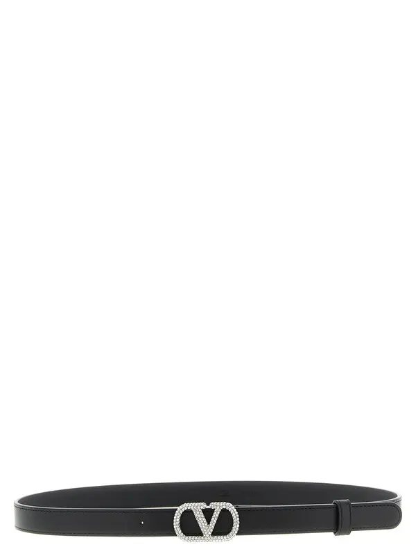 Valentino Garavani Vlogo Signature Embellished Belt - Black